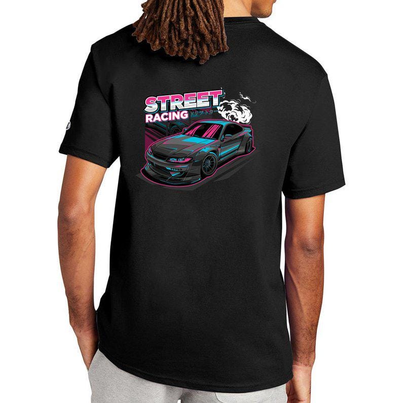 Street Racing Drift Car T-shirt, Underground Racing, Neon Car Graphics ...