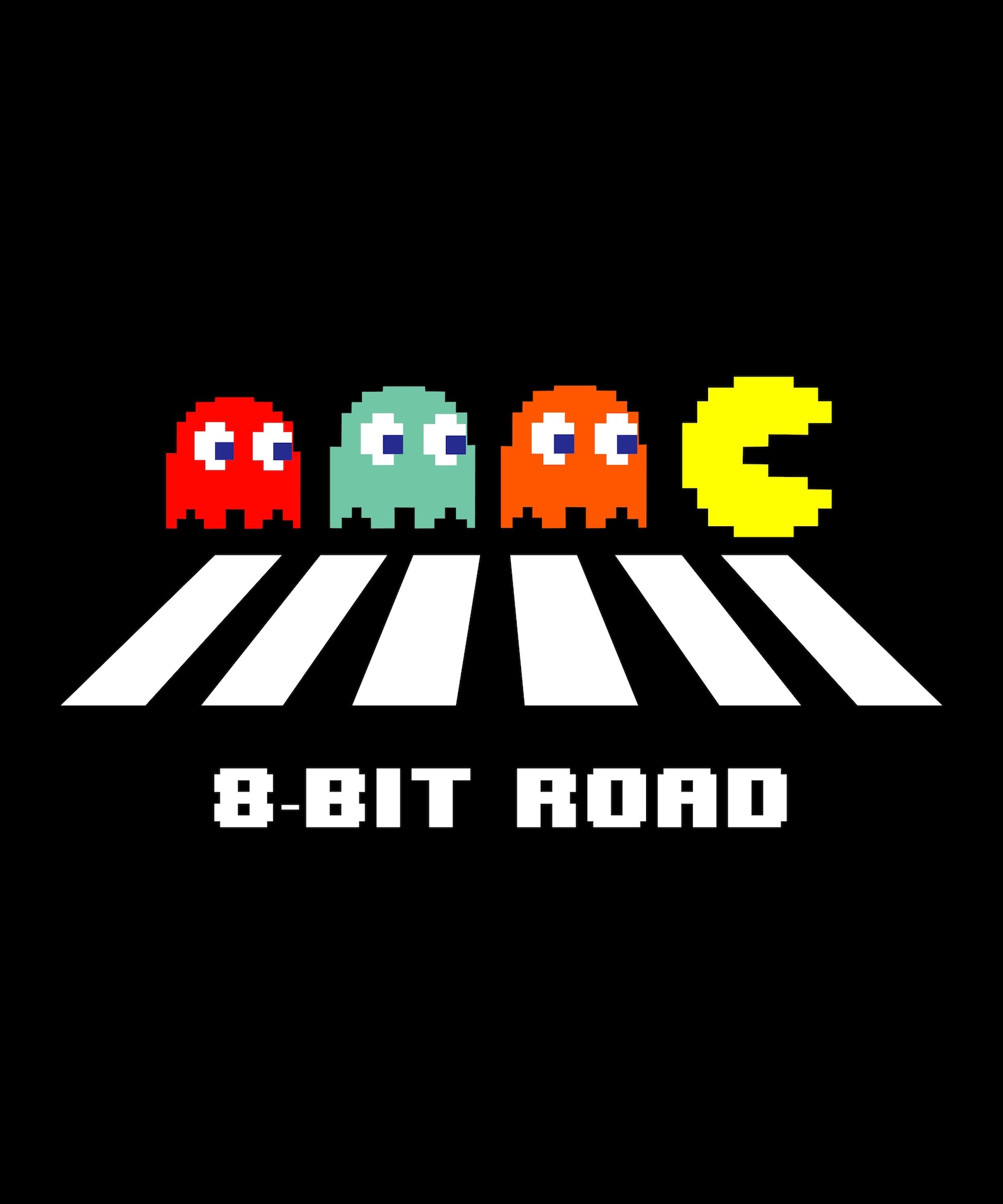 Pixel Art 8-bit Road Pac-man T-shirt, Arcade-inspired, Pixelated Design ...
