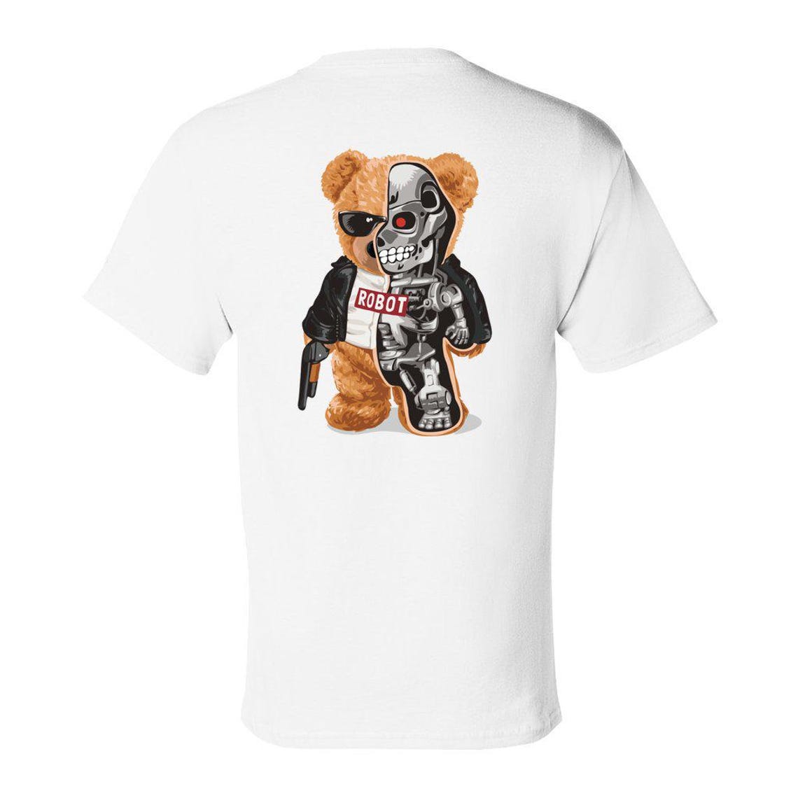 Terminator Teddy Bear, Robot-inspired Graphic T-shirt, Cyborg Teddy ...