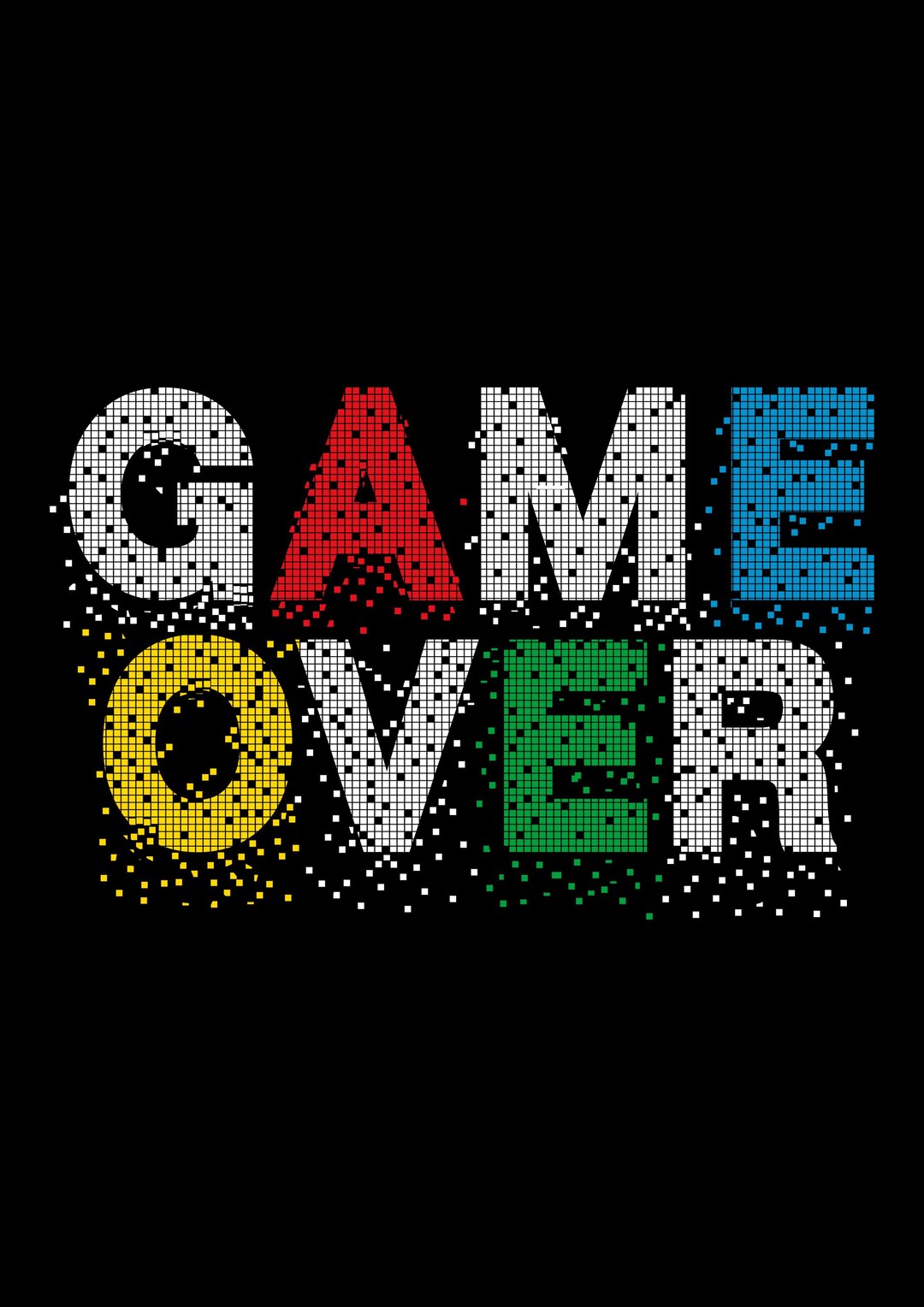 Pixel Game Over T-shirt, Vintage Arcade Graphic, Classic Colorful Game ...