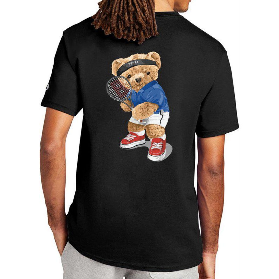 Tennis Pro Teddy Bear Graphic T-shirt, Tennis Champ Graphic Tee, Cute ...
