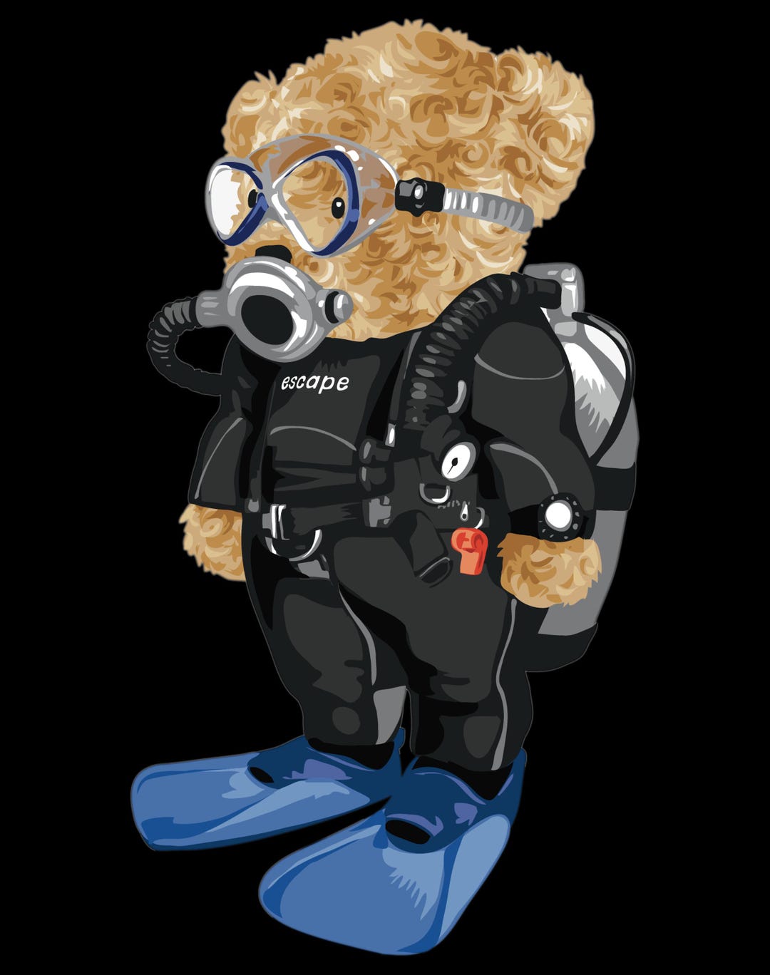 Scuba Diving Teddy Bear T-shirt, Adorable Underwater Adventure Tee, Dive Bear Graphic ...