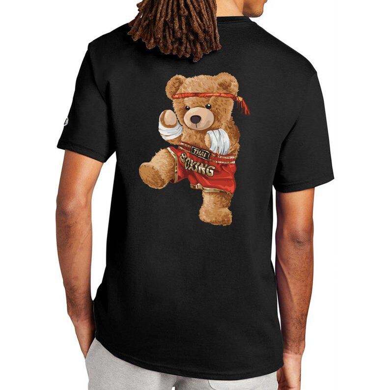 Muay Thai Teddy Bear, Thai Boxing Champion Graphic Tee, Kickboxing ...