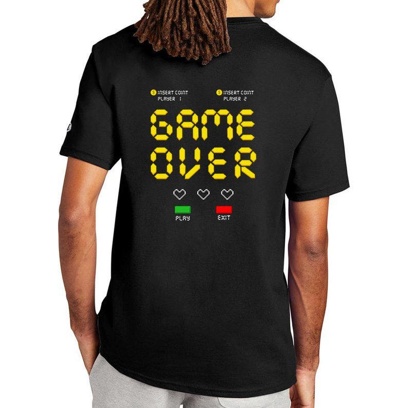 Retro Arcade Game Over T-shirt, Insert Coin Design, Classic 8-bit ...