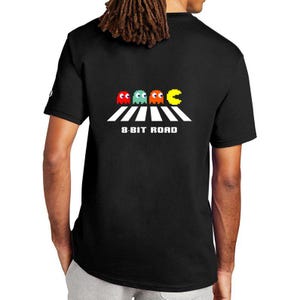 Pixel Art 8-bit Road Pac-man T-shirt, Arcade-inspired, Pixelated Design ...