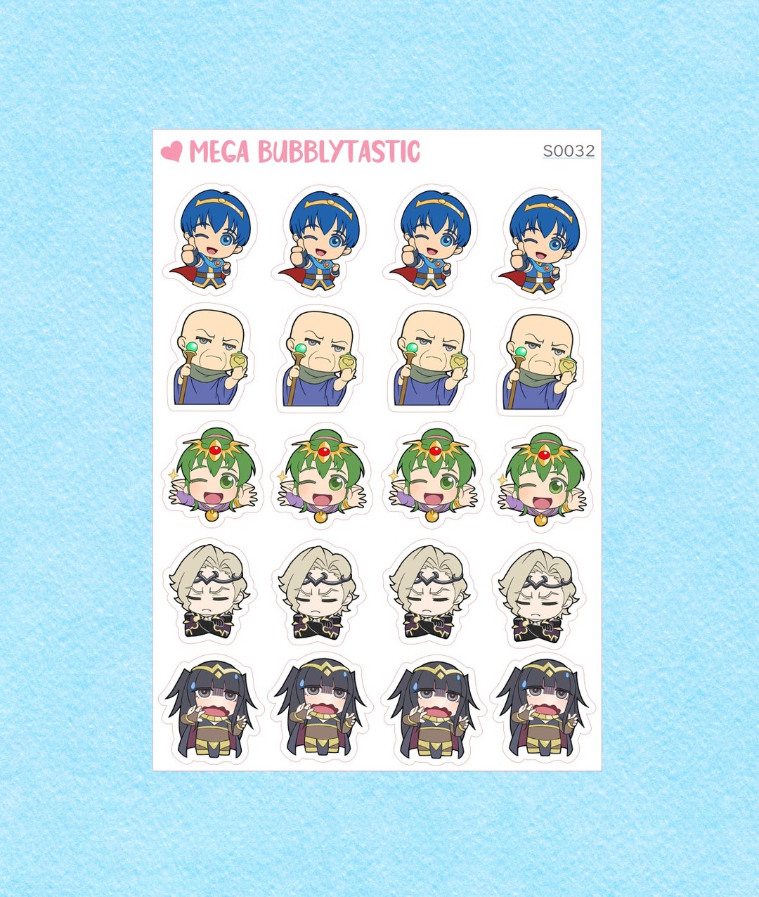 Kawaii Fire Emblem Stickers | Fantasy Game Stickers | Cute Emblem Game ...