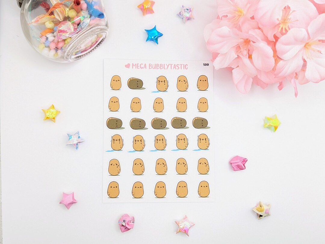 Cute Potato Stickers | Cute Potatoes | Kawaii Potato Stickers | Kawaii ...