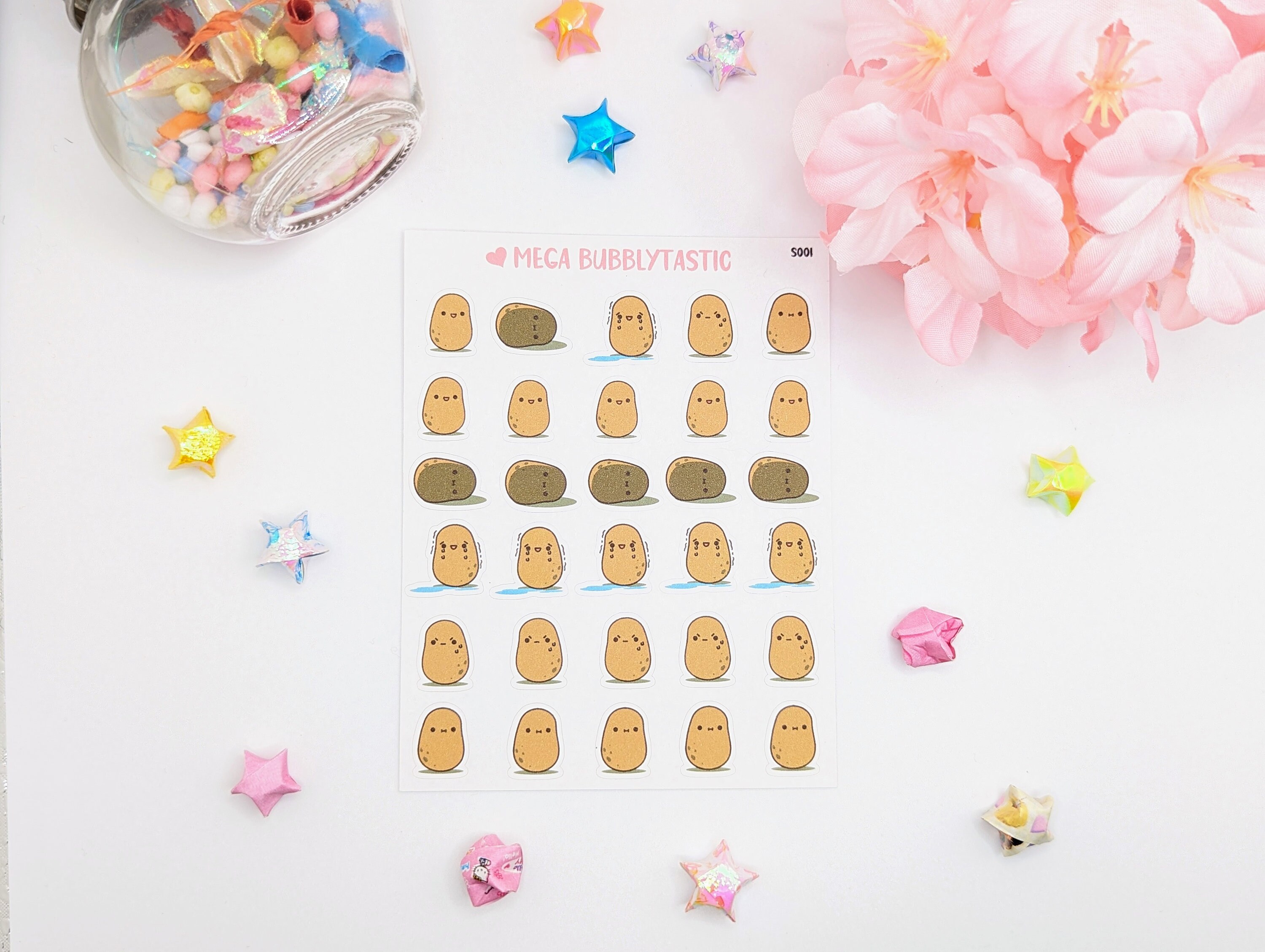Cute Potato Stickers | Cute Potatoes | Kawaii Potato Stickers | Kawaii ...