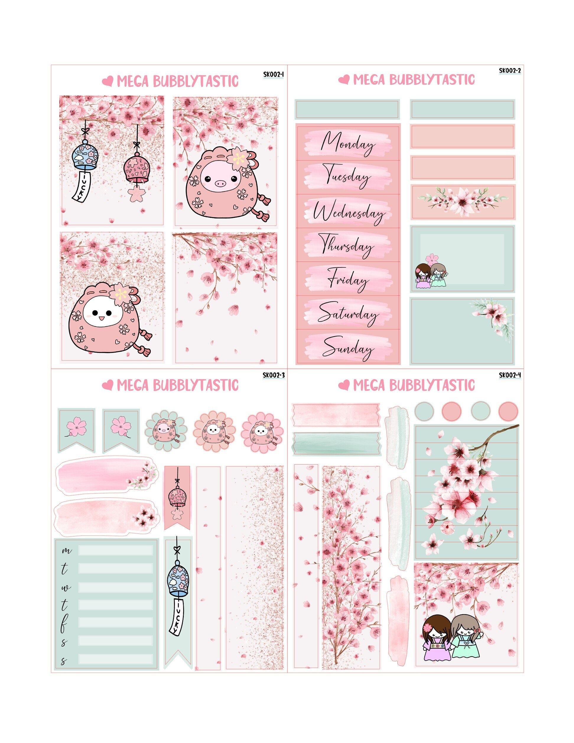 Aesthetic Stickers | Sakura Stickers |cherry Blossom Stickers | Cute ...