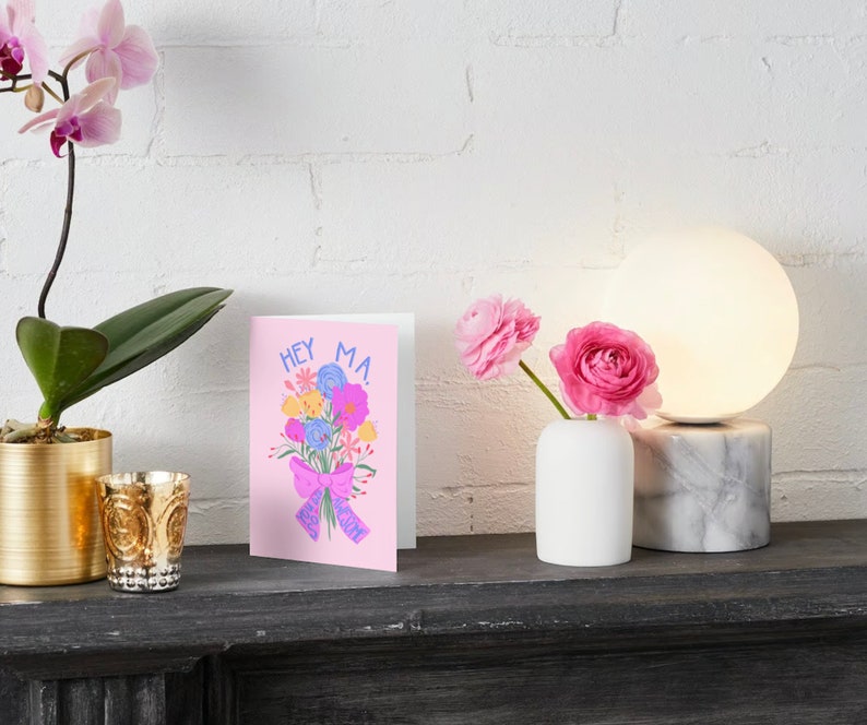 Bouquet Mother's Day Card With White Envelope - Pretty, Sweet, Floral ...