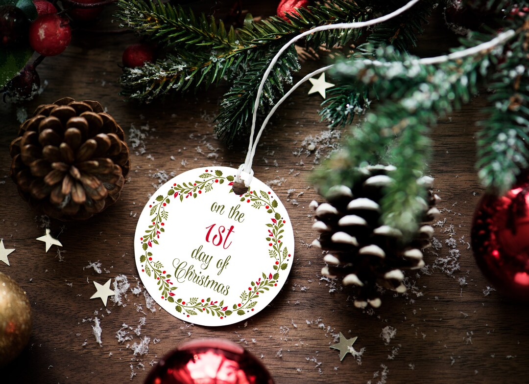 12 Days of Christmas Gift Tags Cards Digital Instant Download 3" Round ...