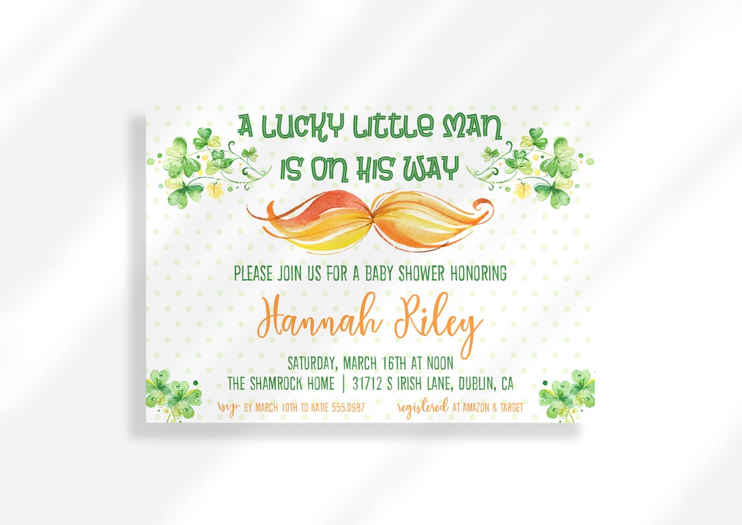 Editable Mustache Baby Shower Invitation Boy Instant Download ...