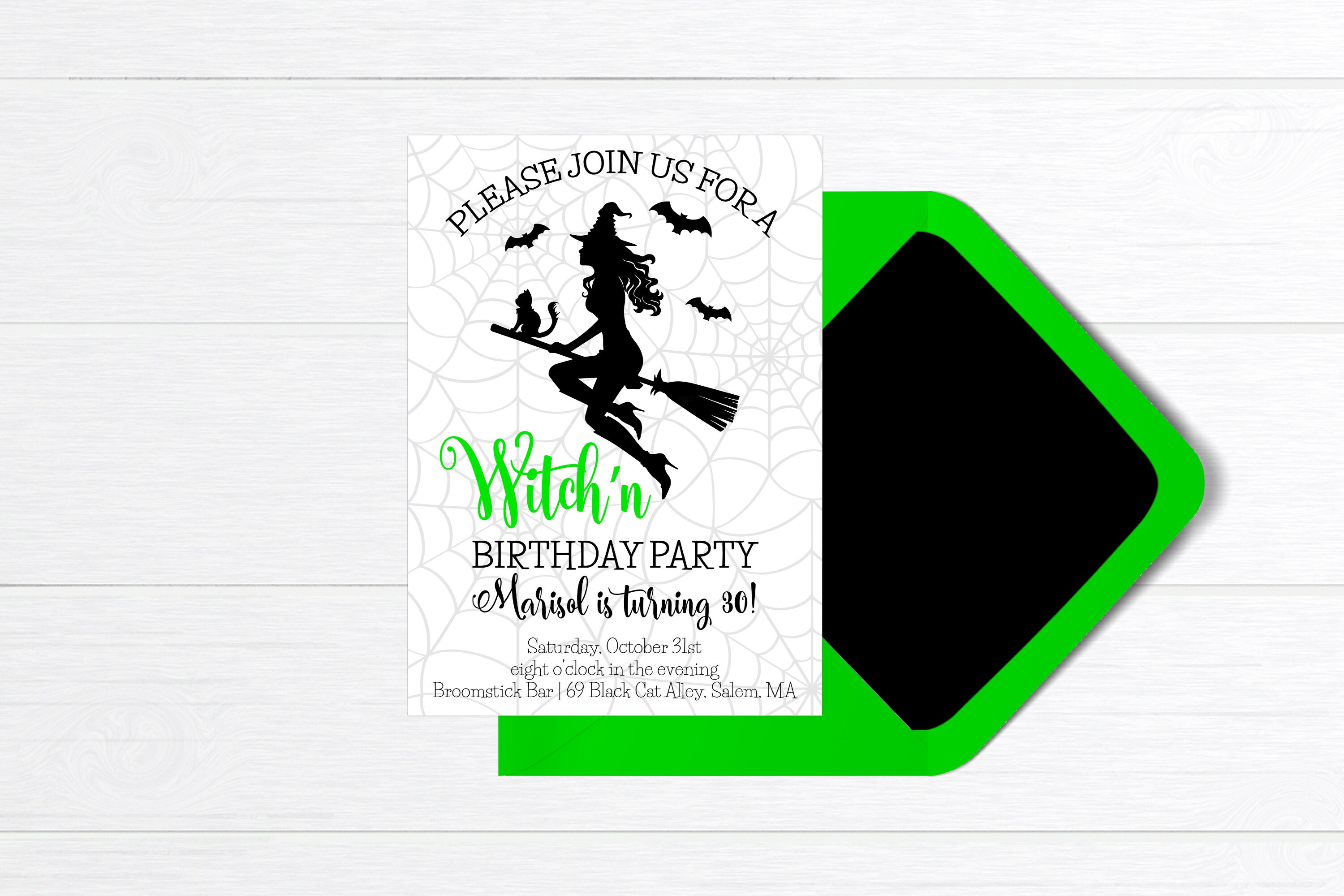 Editable Witch Birthday Invitation for Instant Digital Download ...