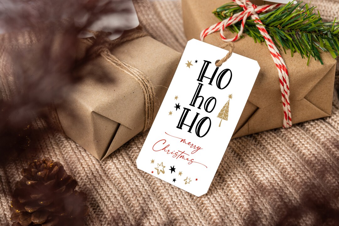 Christmas Gift Tags Printable | Holiday Favor Tags | Ho Ho Ho Merry ...
