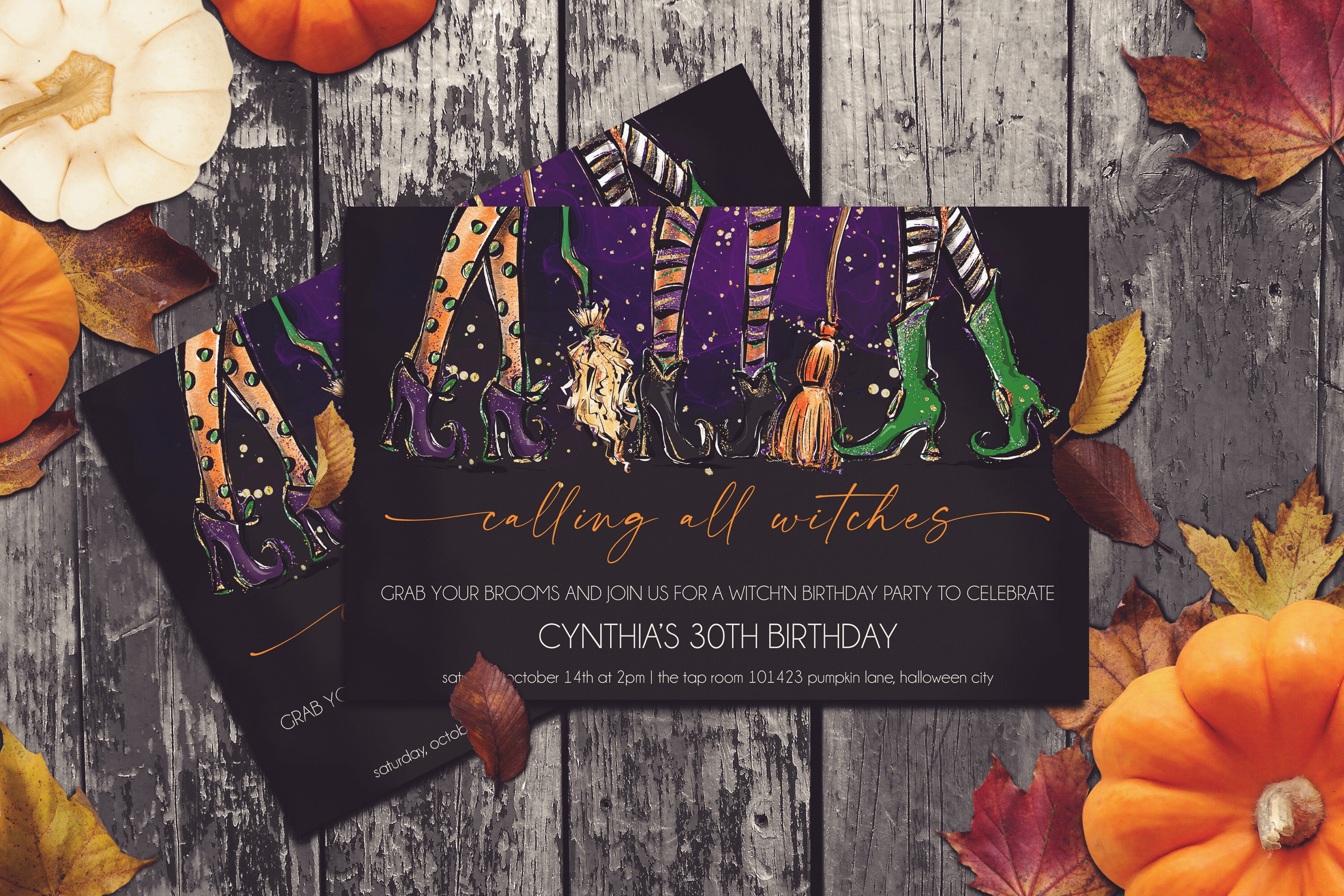 Editable Witch Birthday Party Invite | Halloween Party Invitation ...