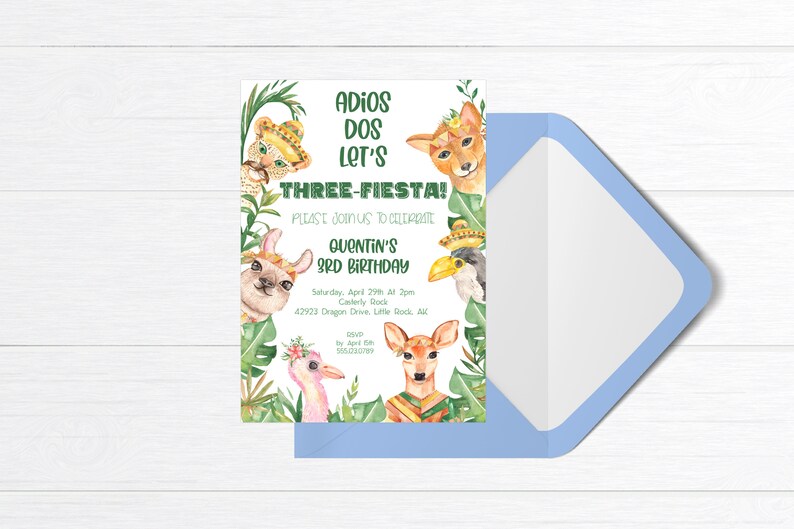 Editable Three Esta Birthday Invitation for Instant Digital - Etsy