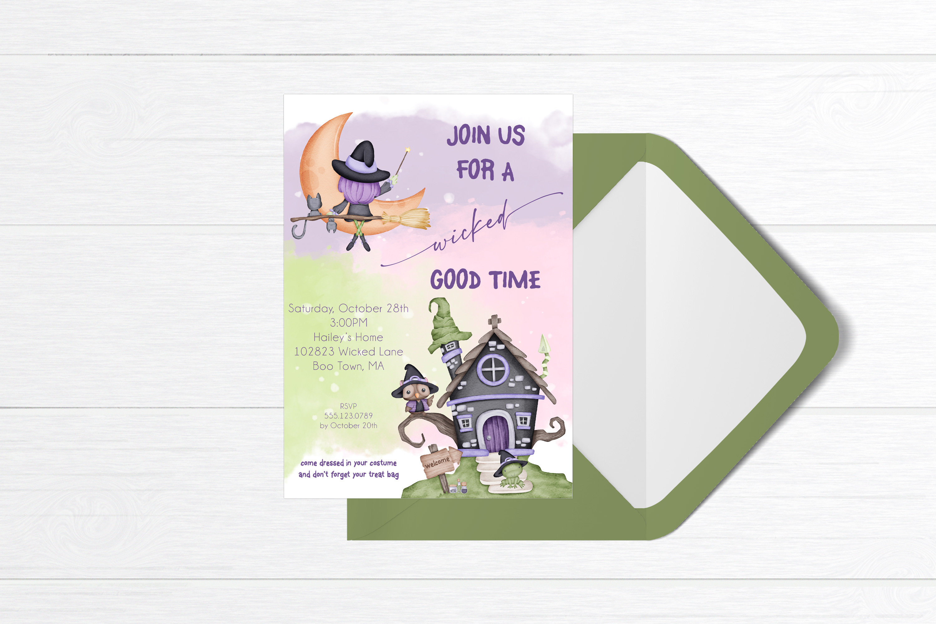 Editable Wicked Good Time Invitation Purple Witch Halloween - Etsy