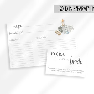 Minimalist Recipe Card Template 4x6 | Kitchen Bridal Shower Recipe ...