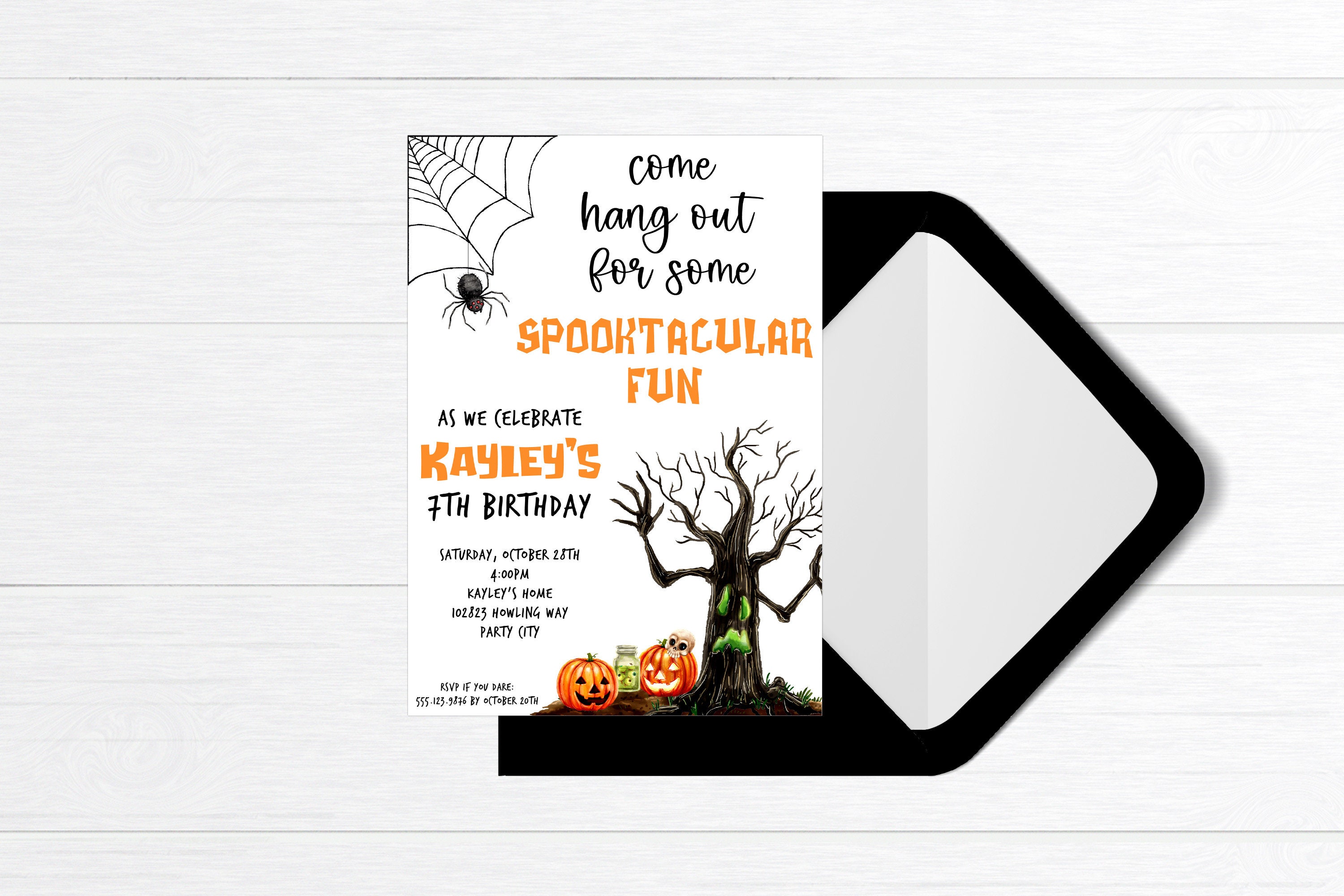 Editable Spooktacular Birthday Invitation Kid Halloween - Etsy