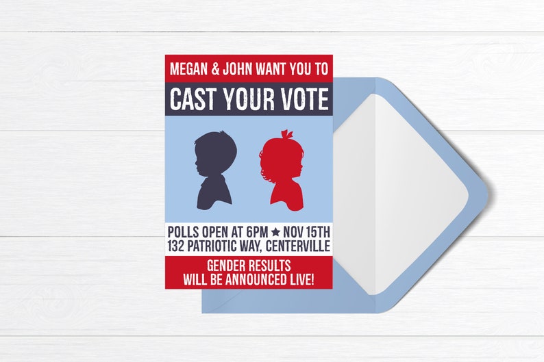 Editable Cast Your Vote Gender Reveal Invitation Printable - Etsy Editable Cast Your Vote Gender Reveal Invitation Printable - Etsy
