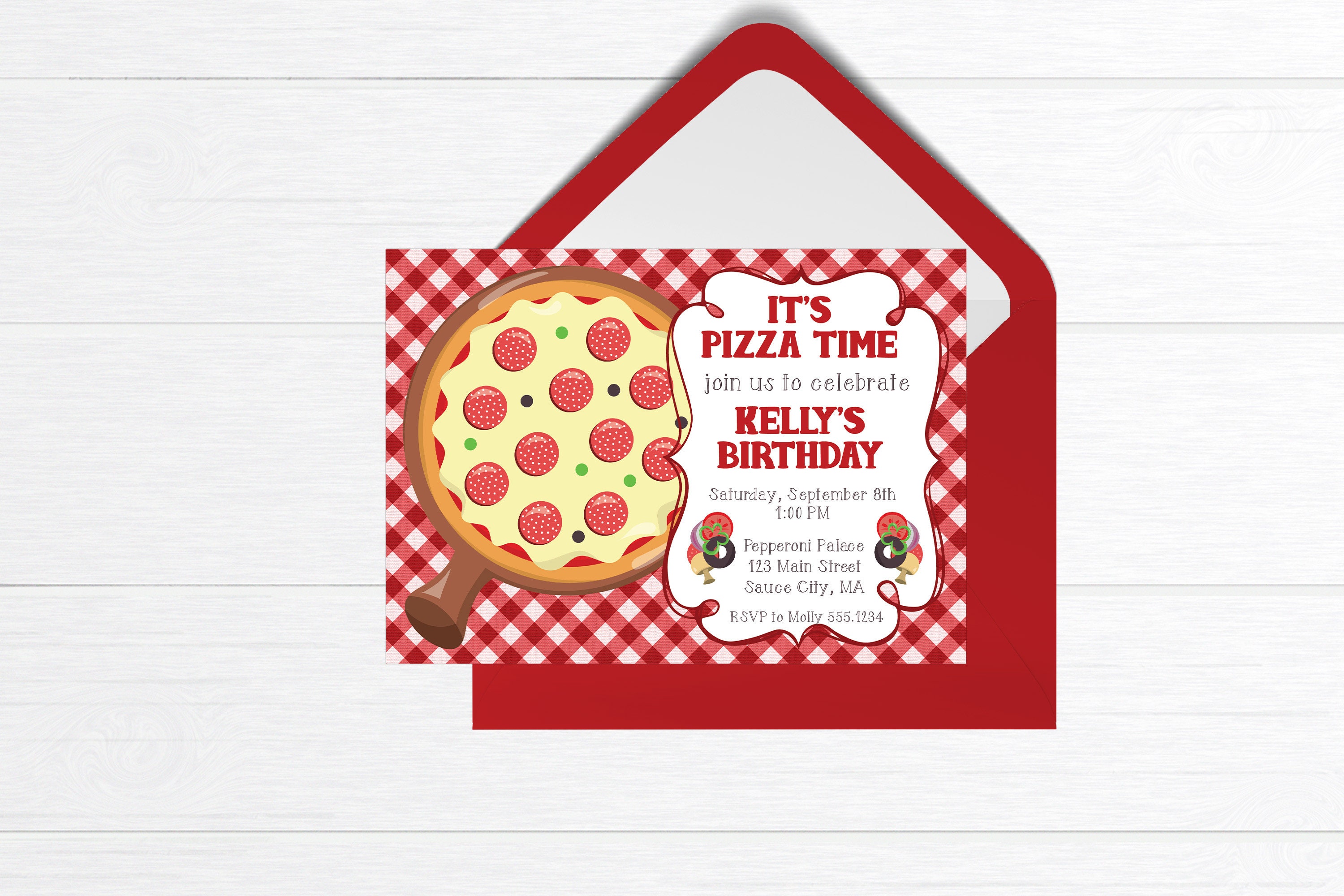 Editable Pizza Time Invitation | Pizza Party Invitation | Kid Birthday ...