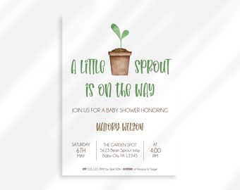 Little Sprout Baby Shower Invite - Etsy