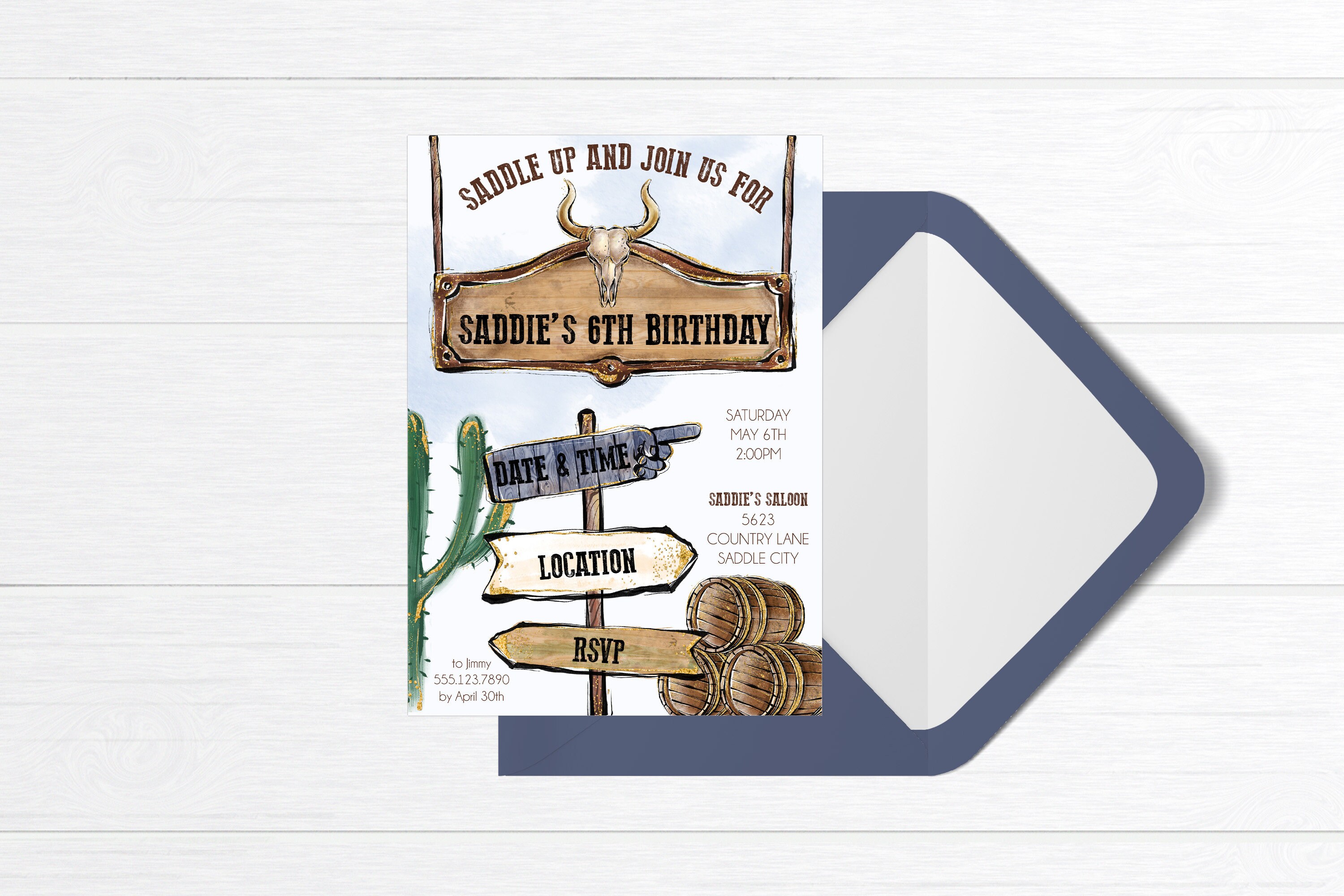 Saddle up Birthday Party Invitation Girl Editable, Country Western ...