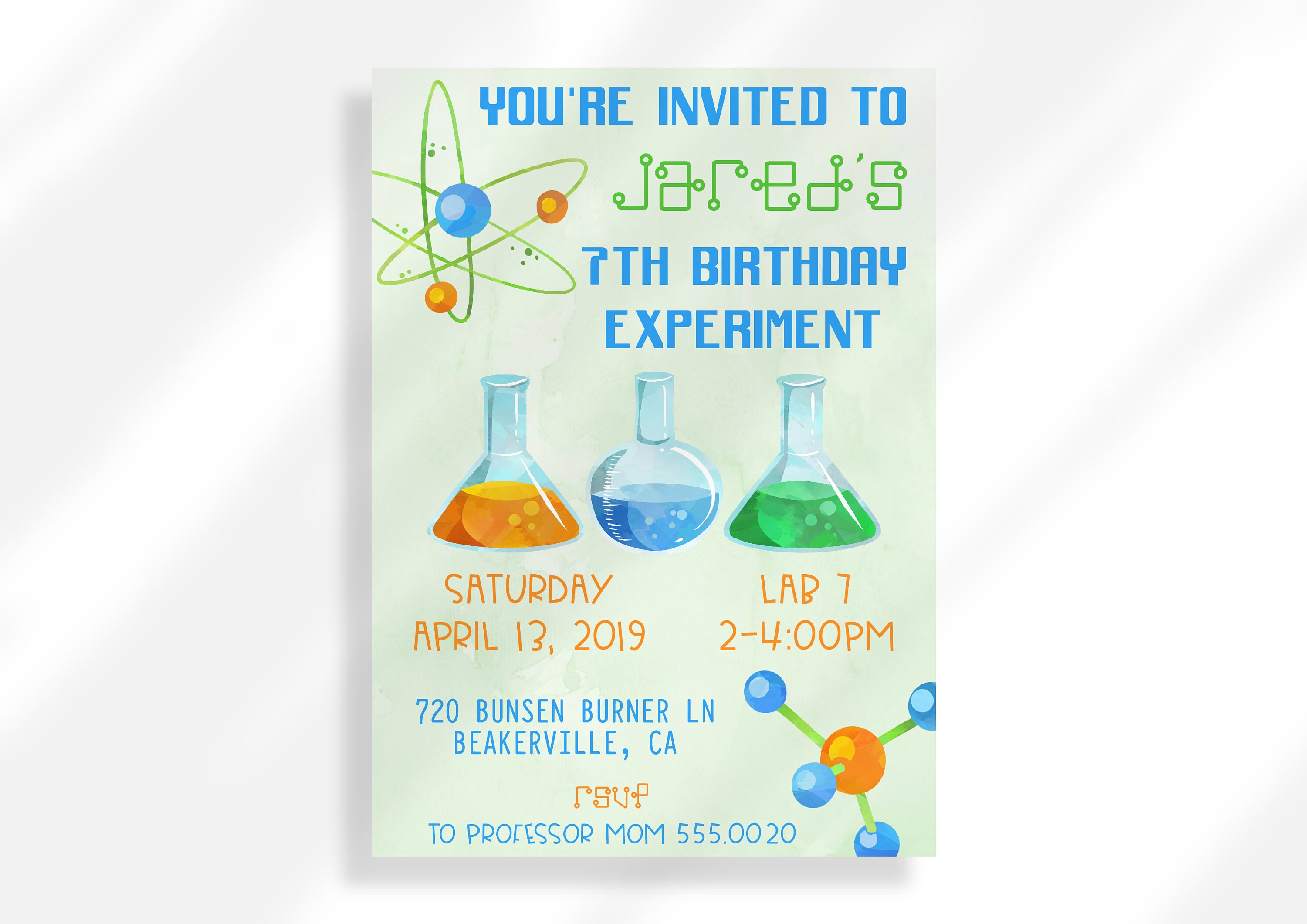 Editable Scientist Birthday Invitation for Instant Digital Download ...