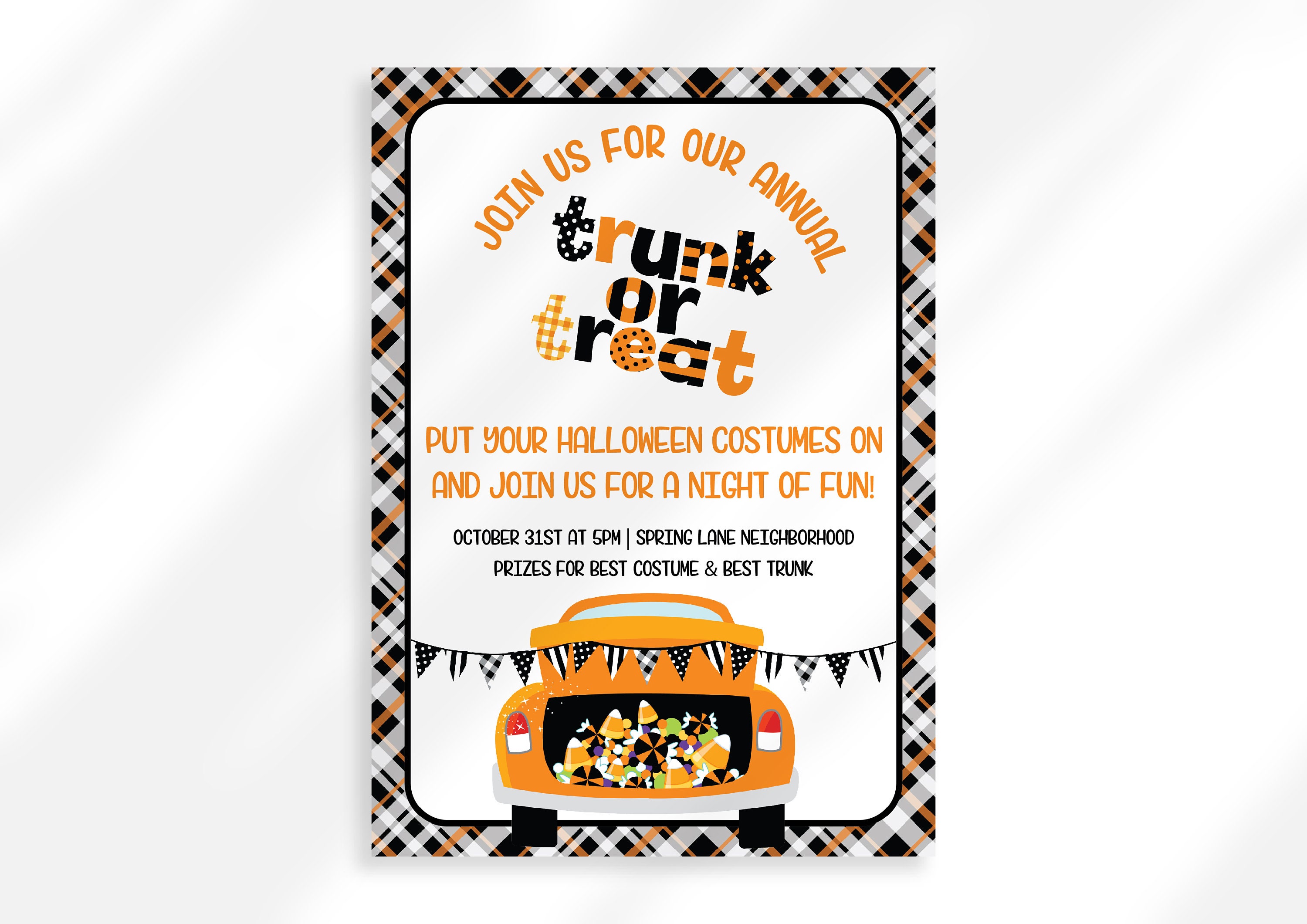 Editable Trunk or Treat Invitation | Trunk or Treat Flyer | Community ...