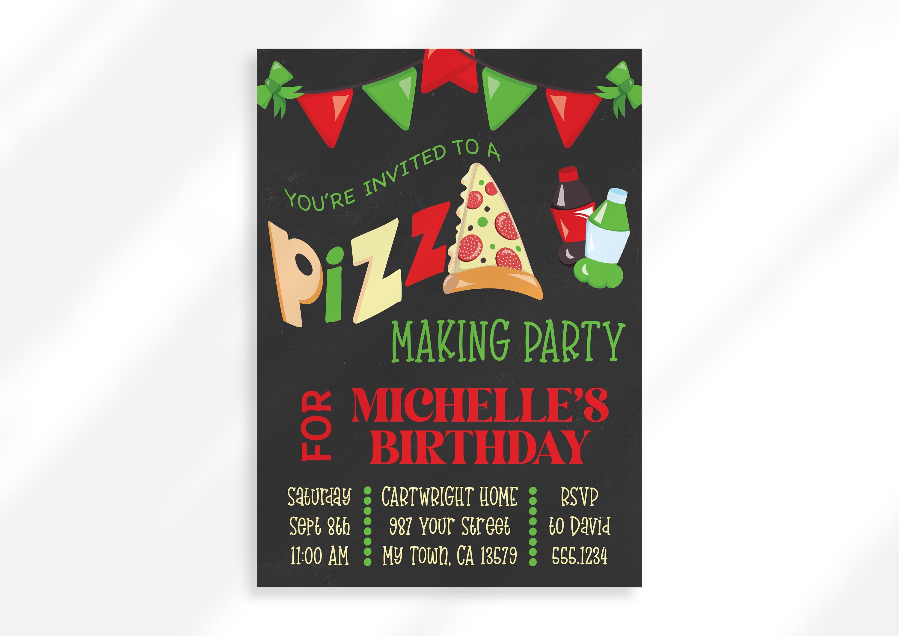 Editable Pizza Making Party Invitation | Pizza Party Invite | Kid ...