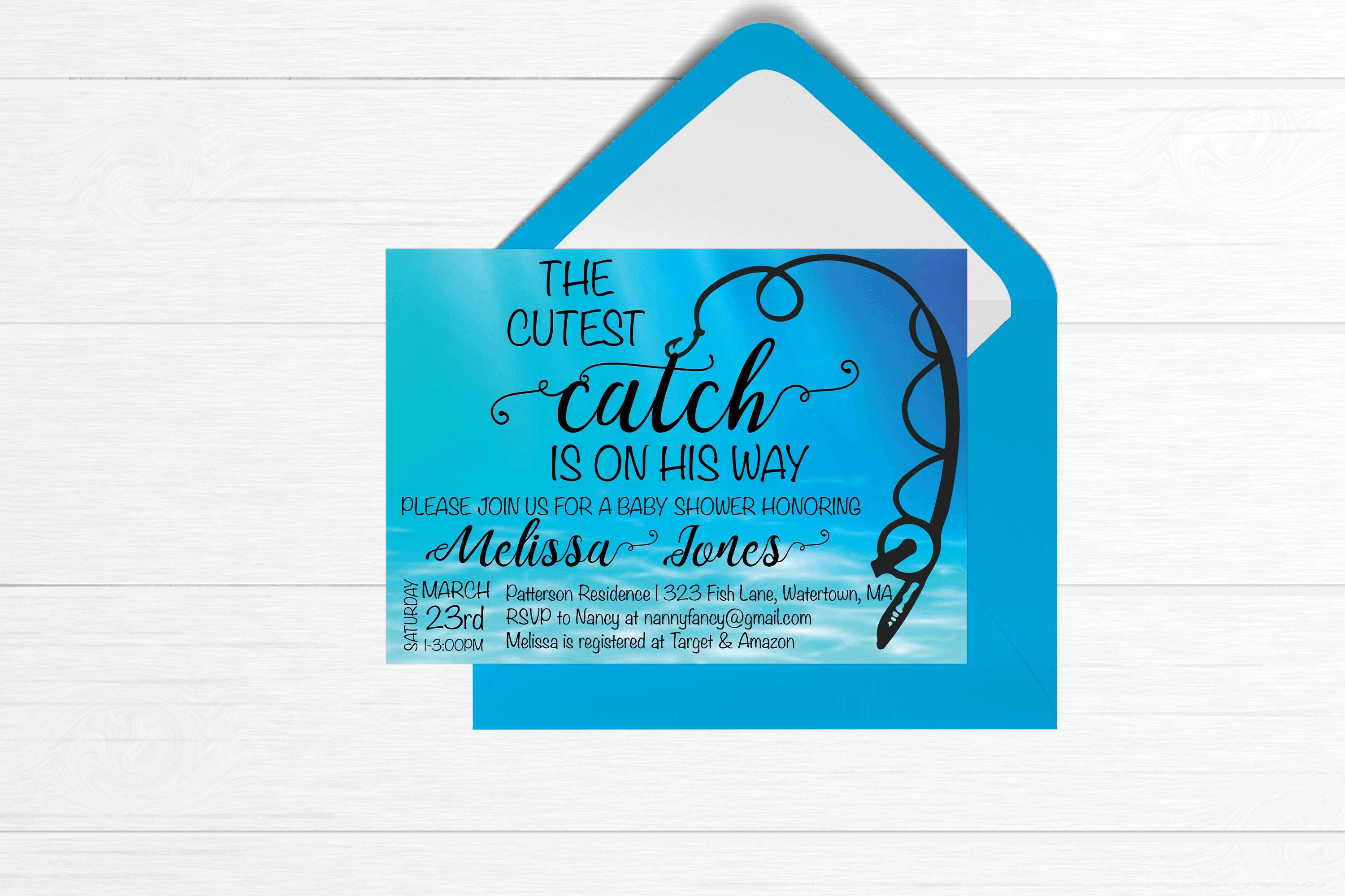 Editable Fishing Baby Shower Invitation Boy Digital Download | Cutest ...