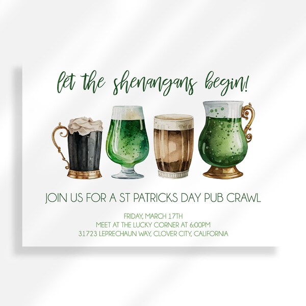 Pub Crawl Invitation - Etsy