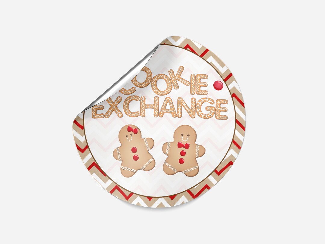 Gingerbread Cookie Exchange Printable Stickers Instant Download Holiday ...