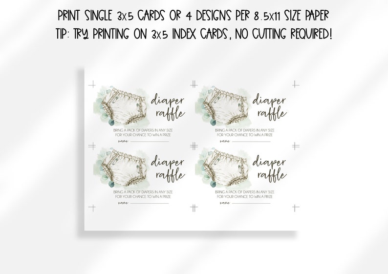 Editable Diaper Raffle Tickets Printable Digital Download - Etsy