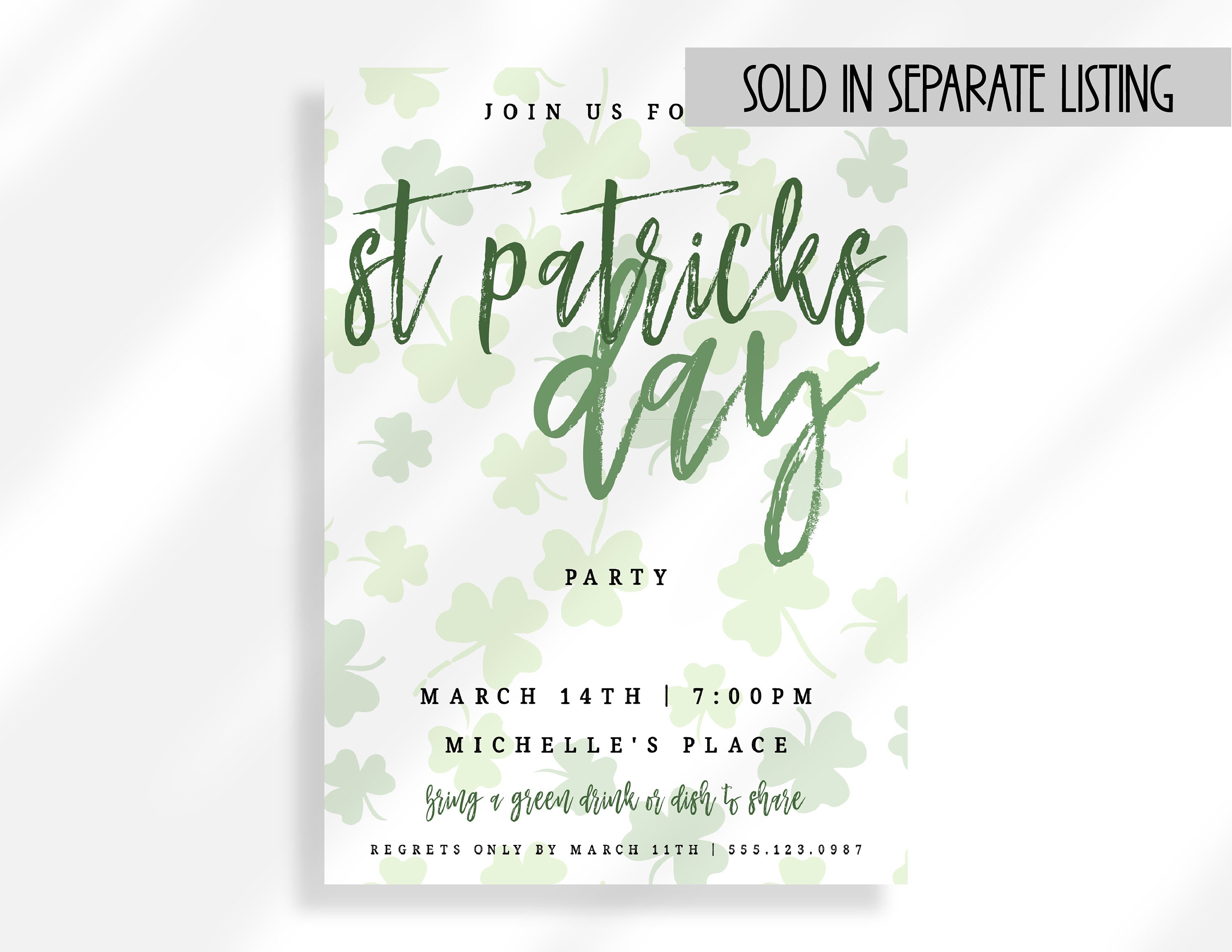 Editable St Patricks Day Invitation for Instant Digital Download ...