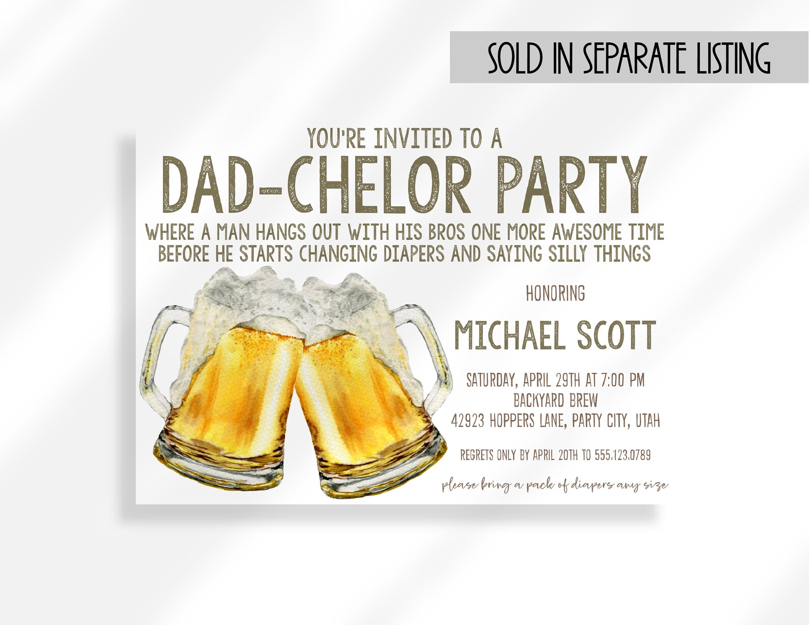 Editable Dads Baby Shower Invitation Instant Digital Download | Beer ...