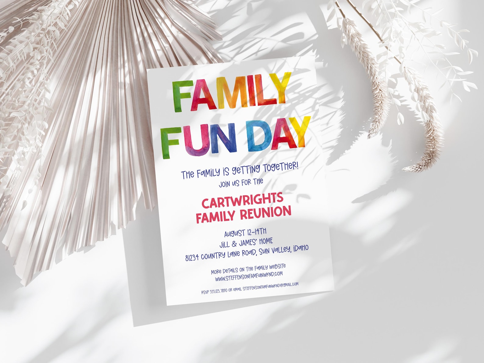 Family Fun Day Flyers Editable Family Reunion Invitation Template ...