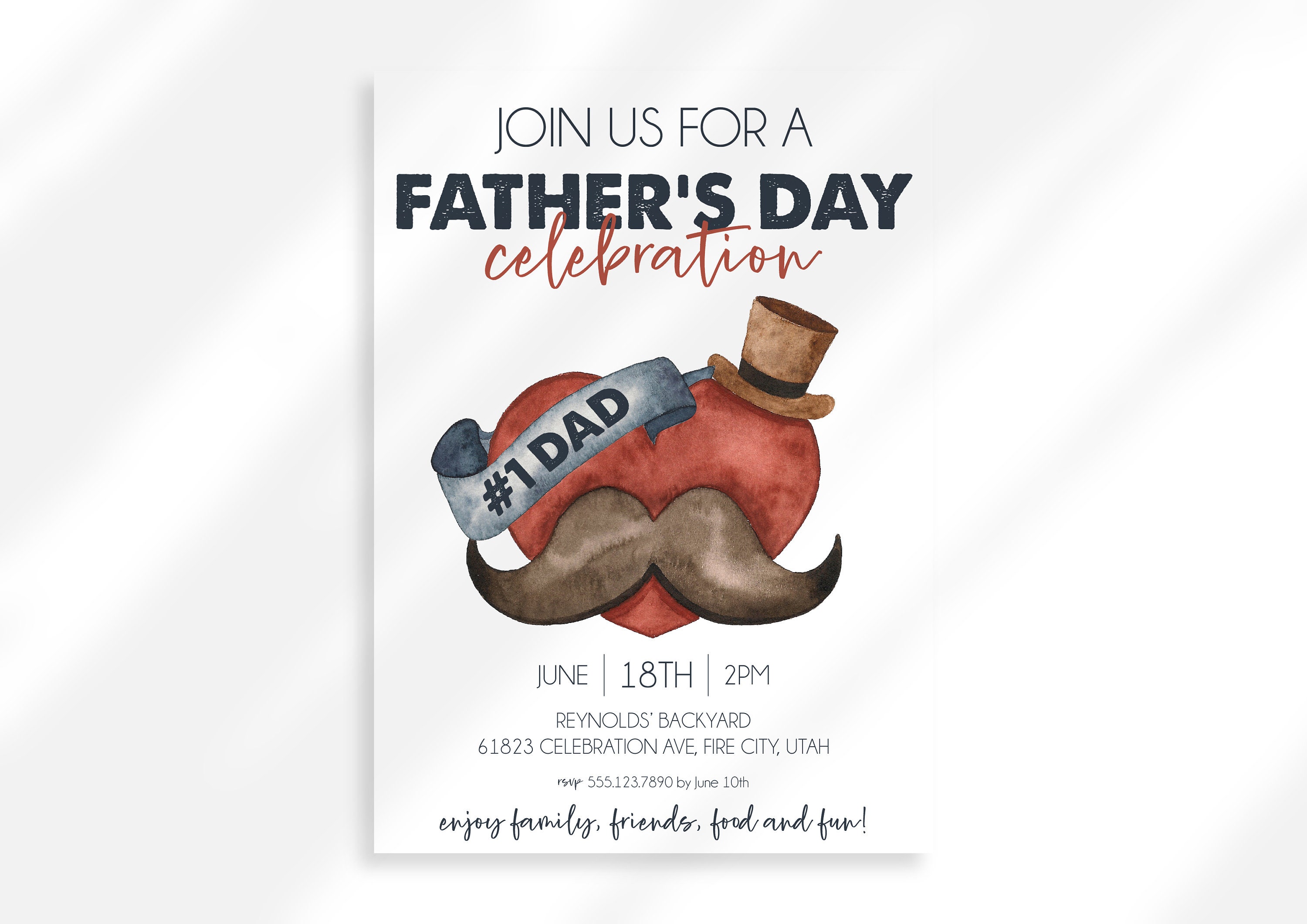 Editable Fathers Day Invitation | Fathers Day BBQ Invite | #1 Dad ...