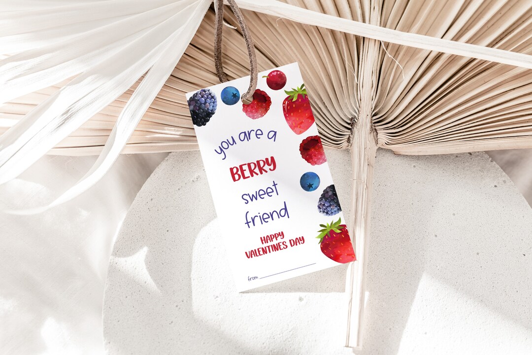 Berry Sweet Valentines Day Cards for Girls Editable, Cute Valentines ...