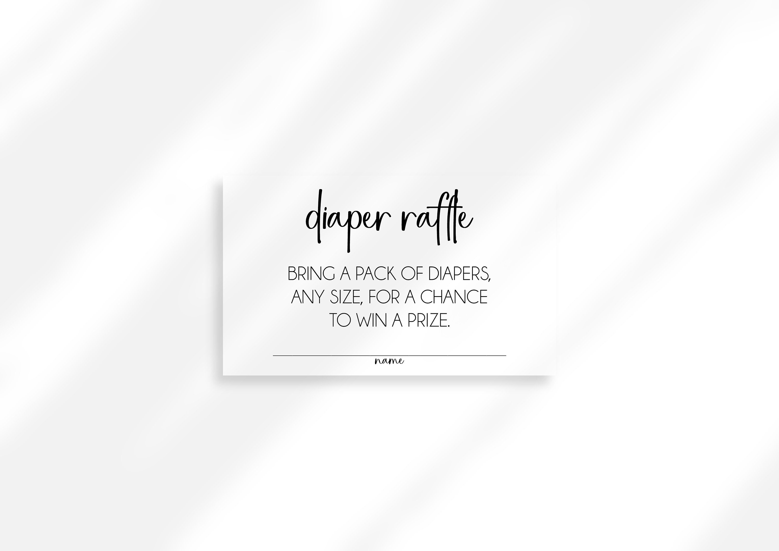 Diaper Raffle Tickets Printable Instant Download Baby Shower Diaper ...