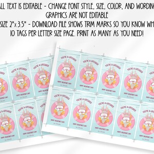 Editable Bunny Valentines Day Favor Tags | Youre A Lifesaver Valentine ...