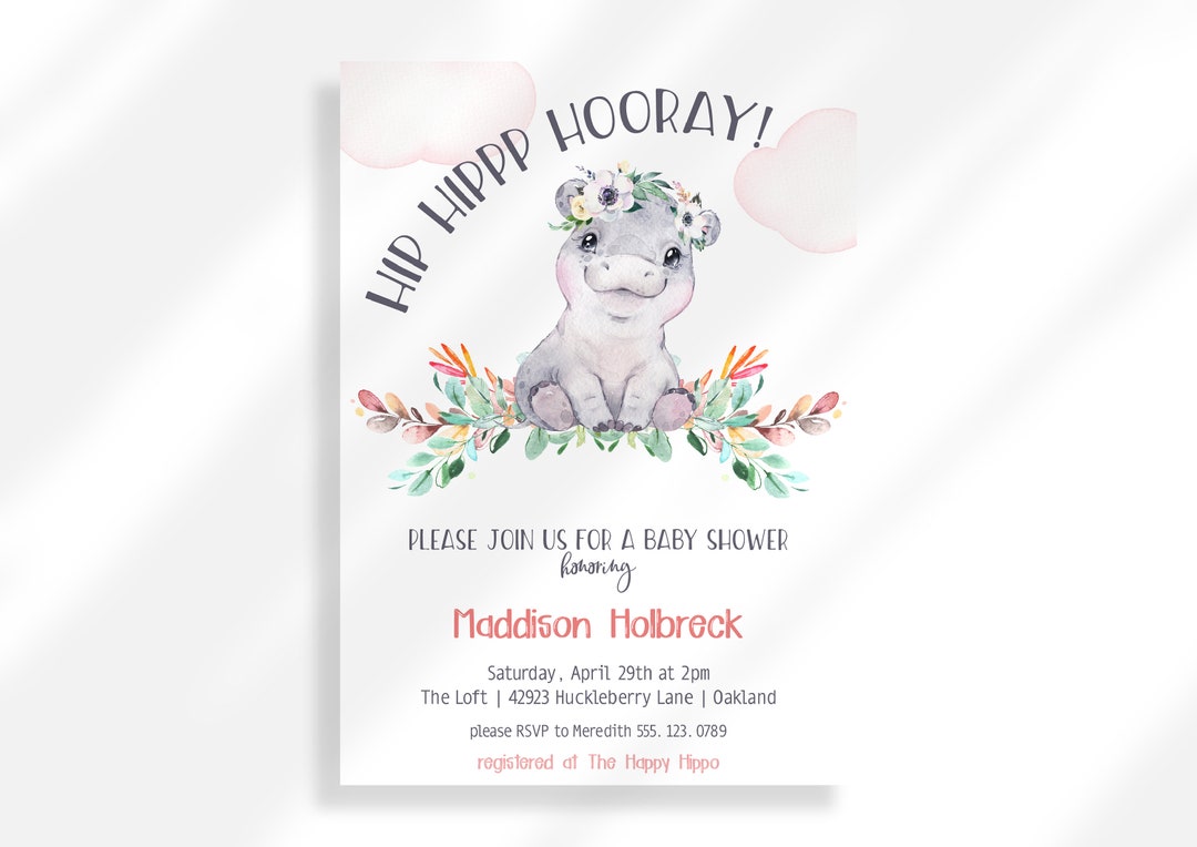 Editable Hip Hip Hooray Baby Shower Invitation Instant Digital Download ...