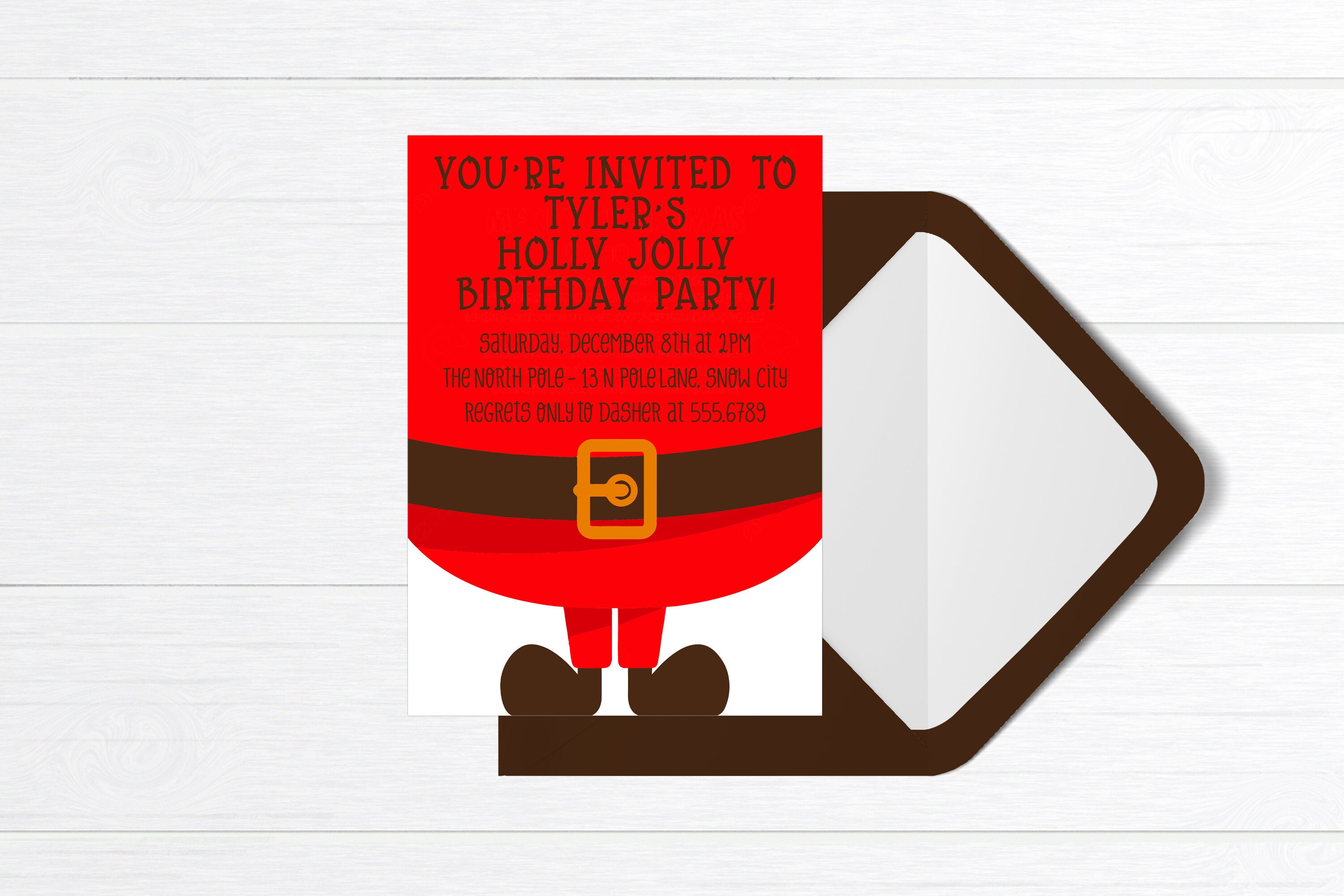 Editable Holly Jolly Birthday Invitation for Instant Digital Download ...