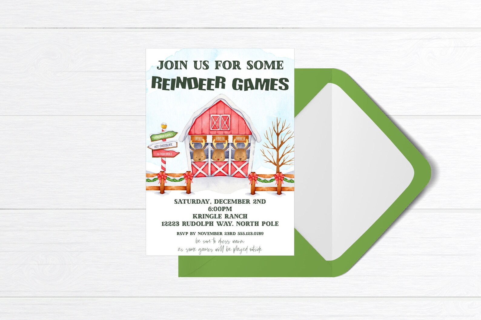 Editable Reindeer Games Christmas Party Invitation | Adult Christmas ...