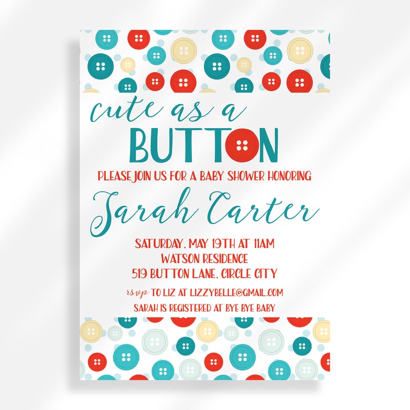 Button Invitation - Etsy
