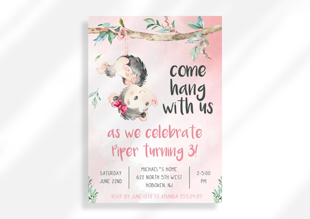 Editable Come Hang Out Birthday Invitation for Instant Digital Download ...