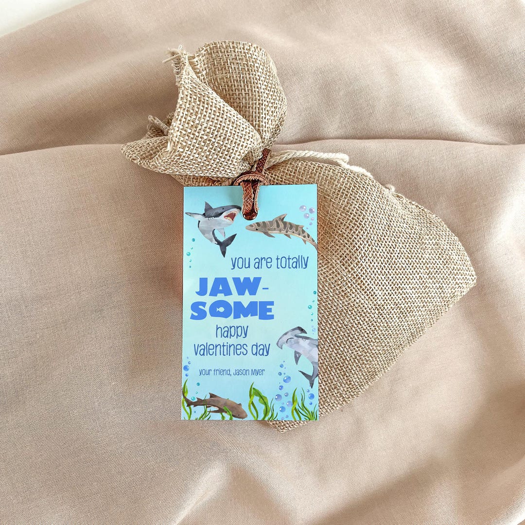 Shark Valentines Exchange for School Editable, Jawsome Valentines Day ...