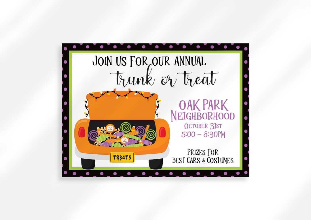 Editable Trunk or Treat Flyer | Trunk or Treat Invitation | Community ...