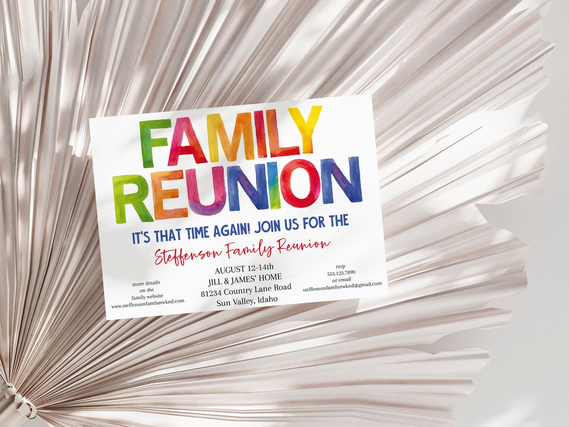Editable Family Reunion Invitation Template | Summer Family Reunion ...