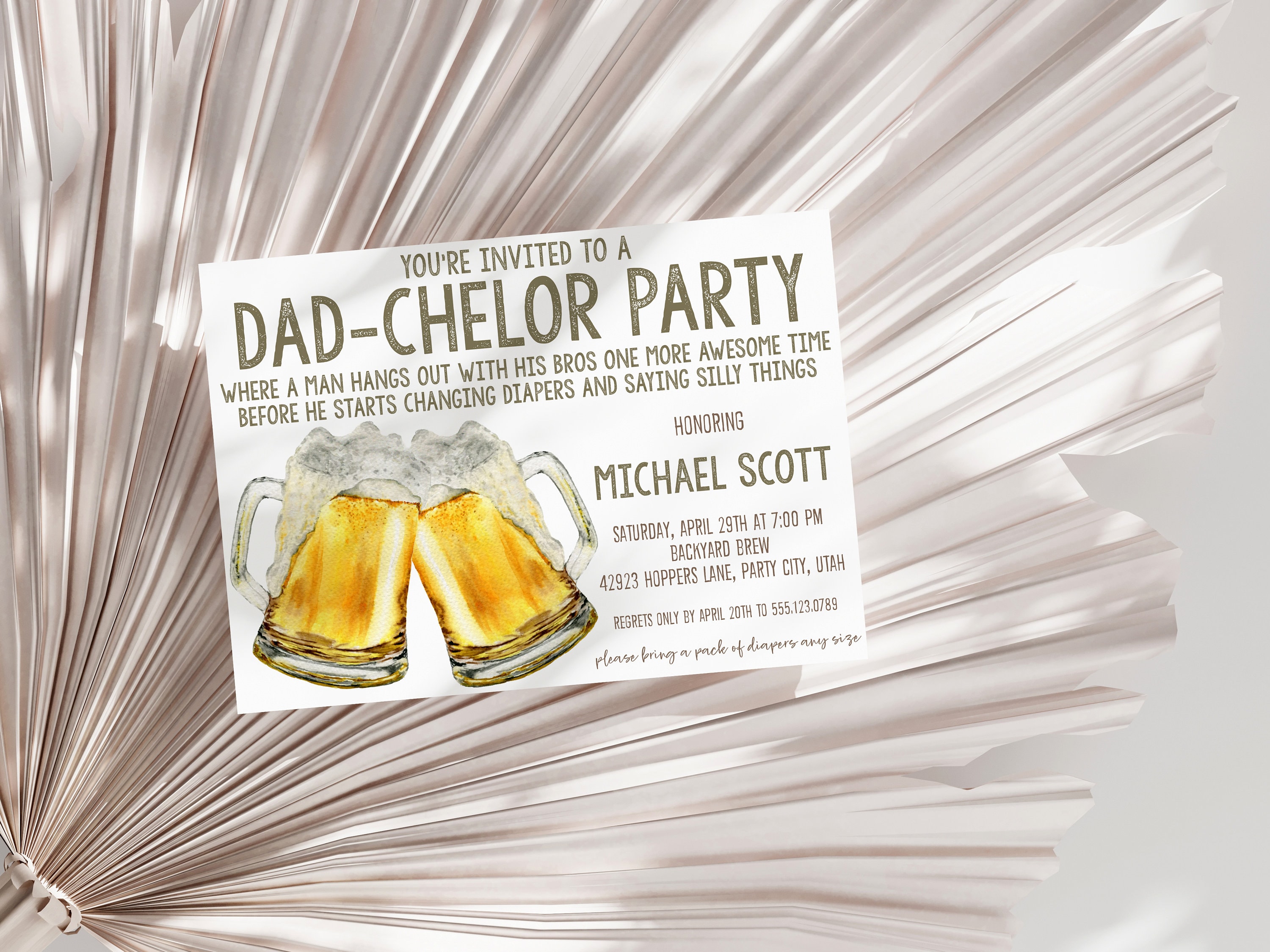 Editable Dadchelor Baby Shower Invitation Instant Digital Download ...
